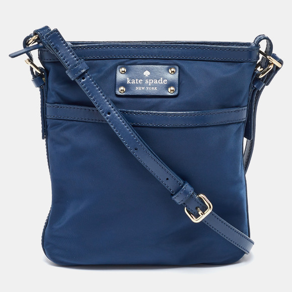 kate spade | Bags | Kate Spade Blue Nylon And Leather Crossbody Bag ...